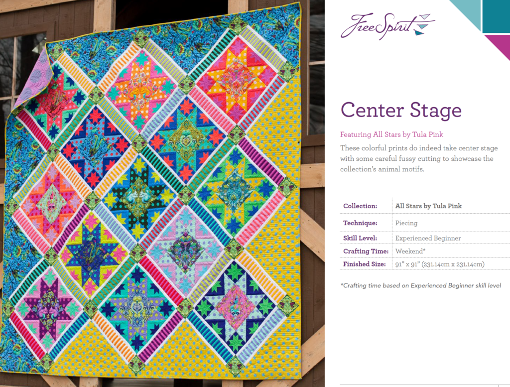 Digital Patterns - Tula Pink - Center Stage Quilt Project - Spun Honey ...